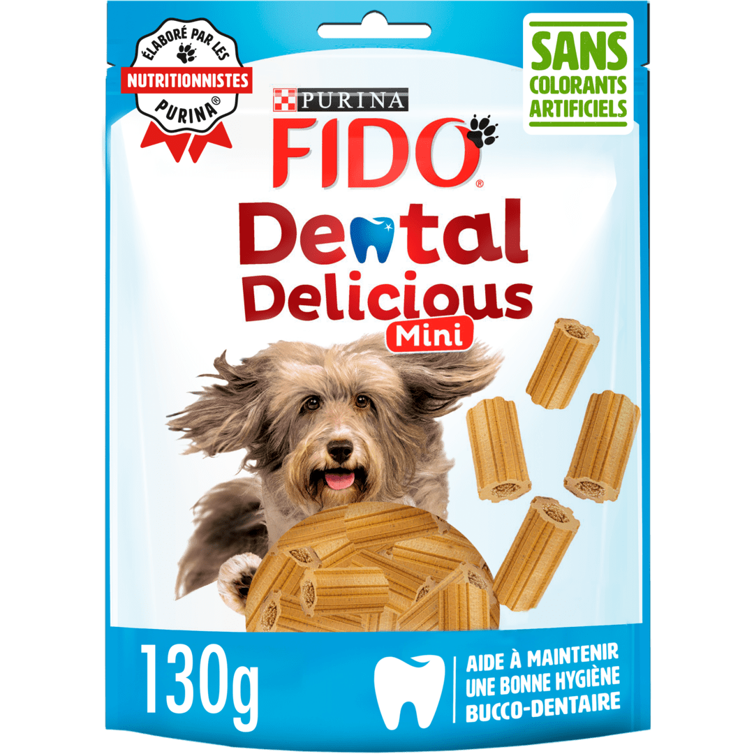 Friandise pour chien Dental Delicious Mini 130g | FIDO® | Purina FR